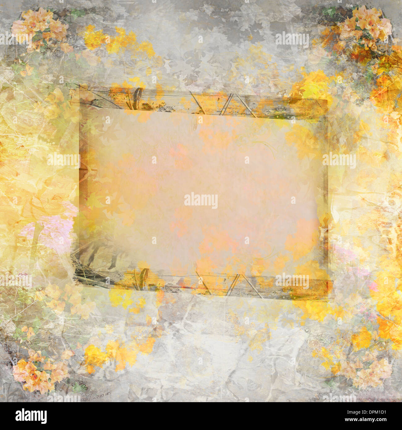 Wooden frame on autumn background Stock Photo - Alamy