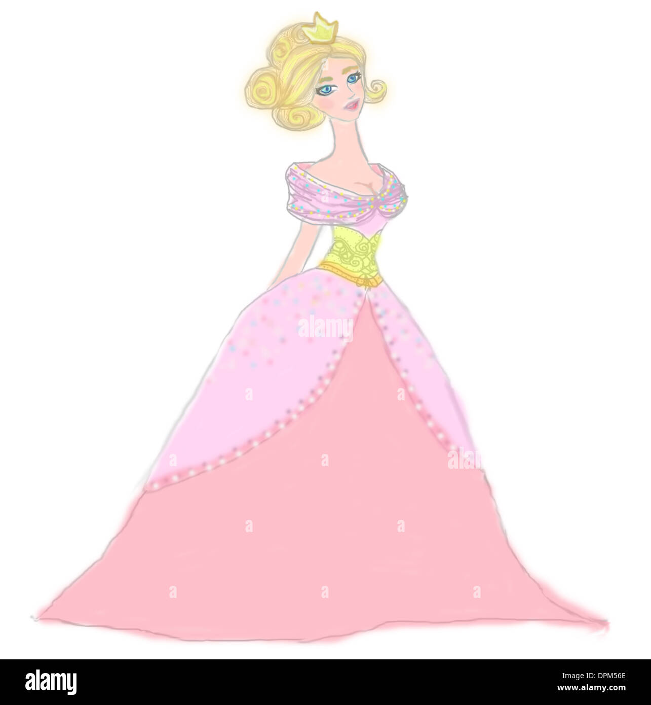 Beautiful princess isolated on white background Stock Photo - Alamy