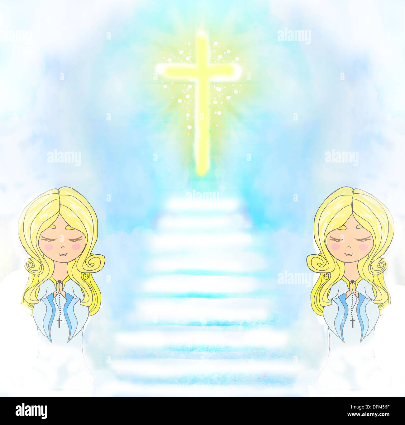 Cute little girls Praying Stock Photo - Alamy