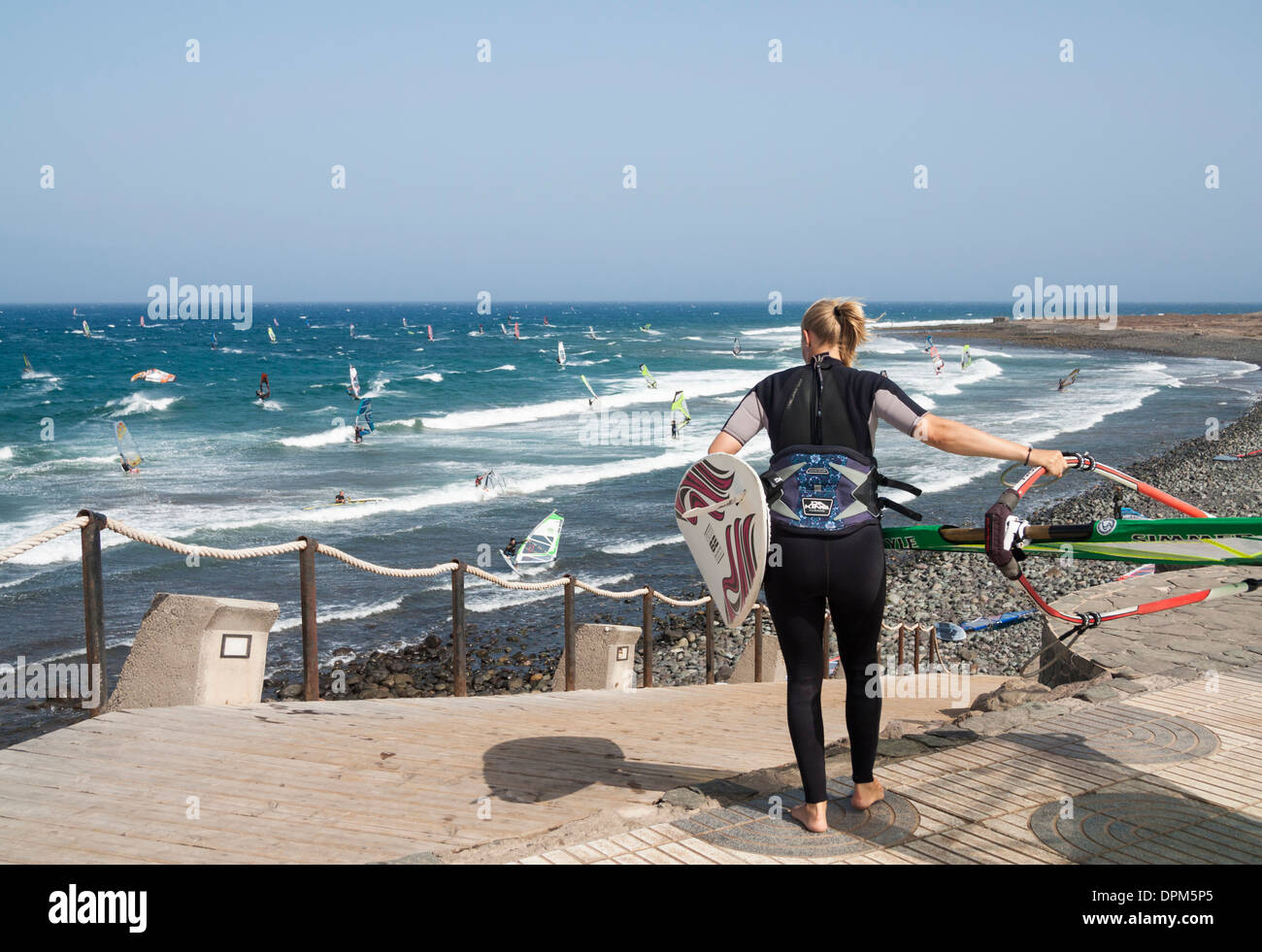 World famous windsurfing location, Pozo Izquierdo on Gran Canaria ...