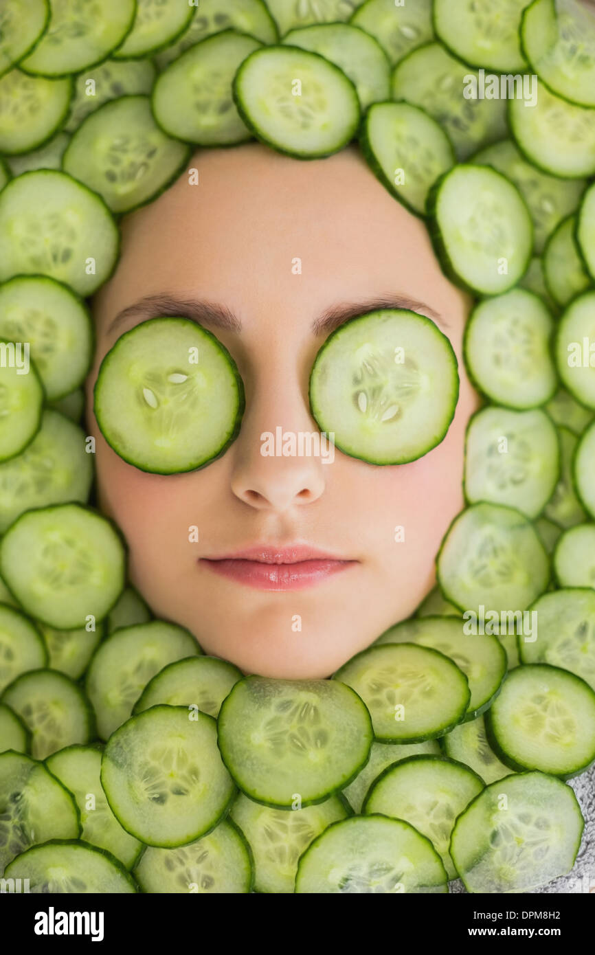 Sliced Cucumbers On Eyes