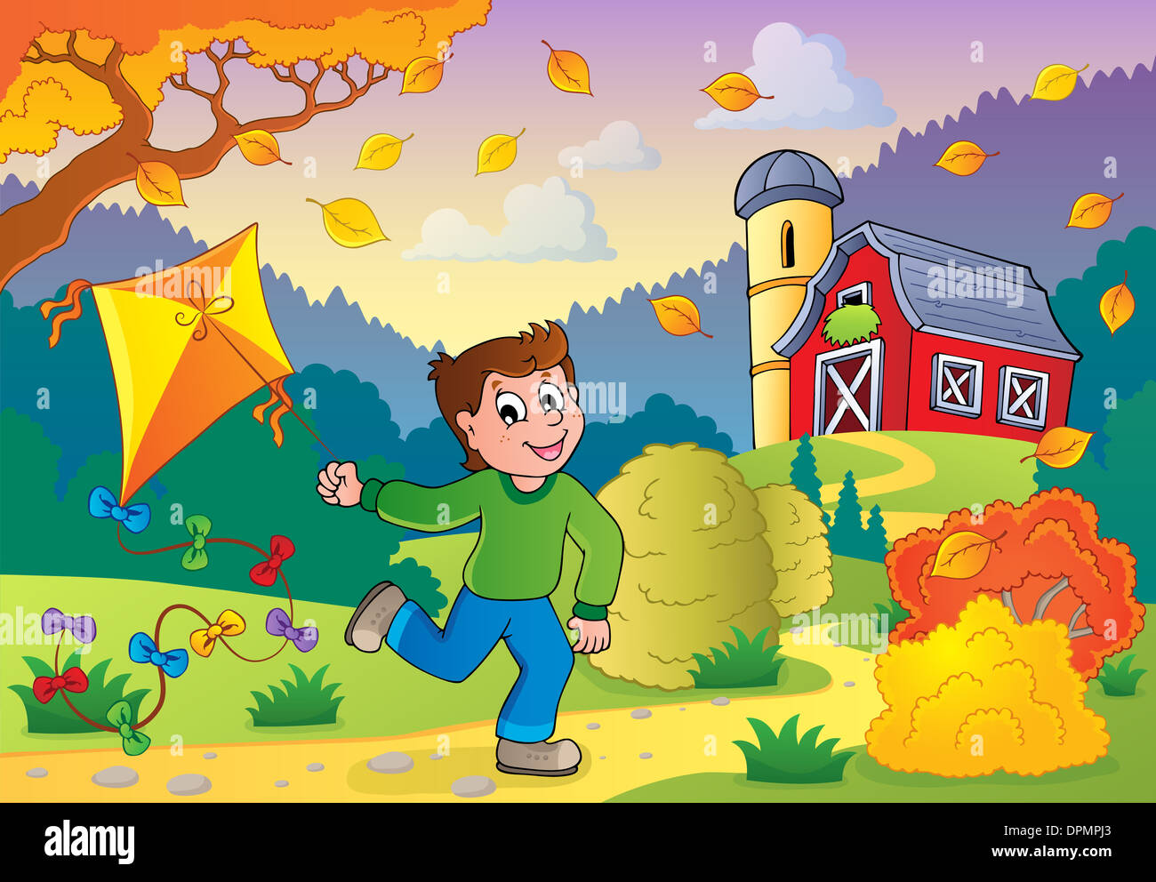 Autumn activity theme 1 - picture illustration Stock Photo - Alamy