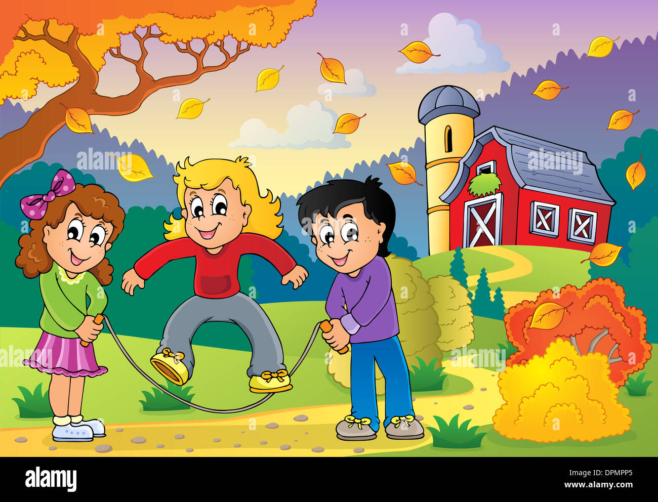 Autumn activity theme 3 - picture illustration Stock Photo - Alamy