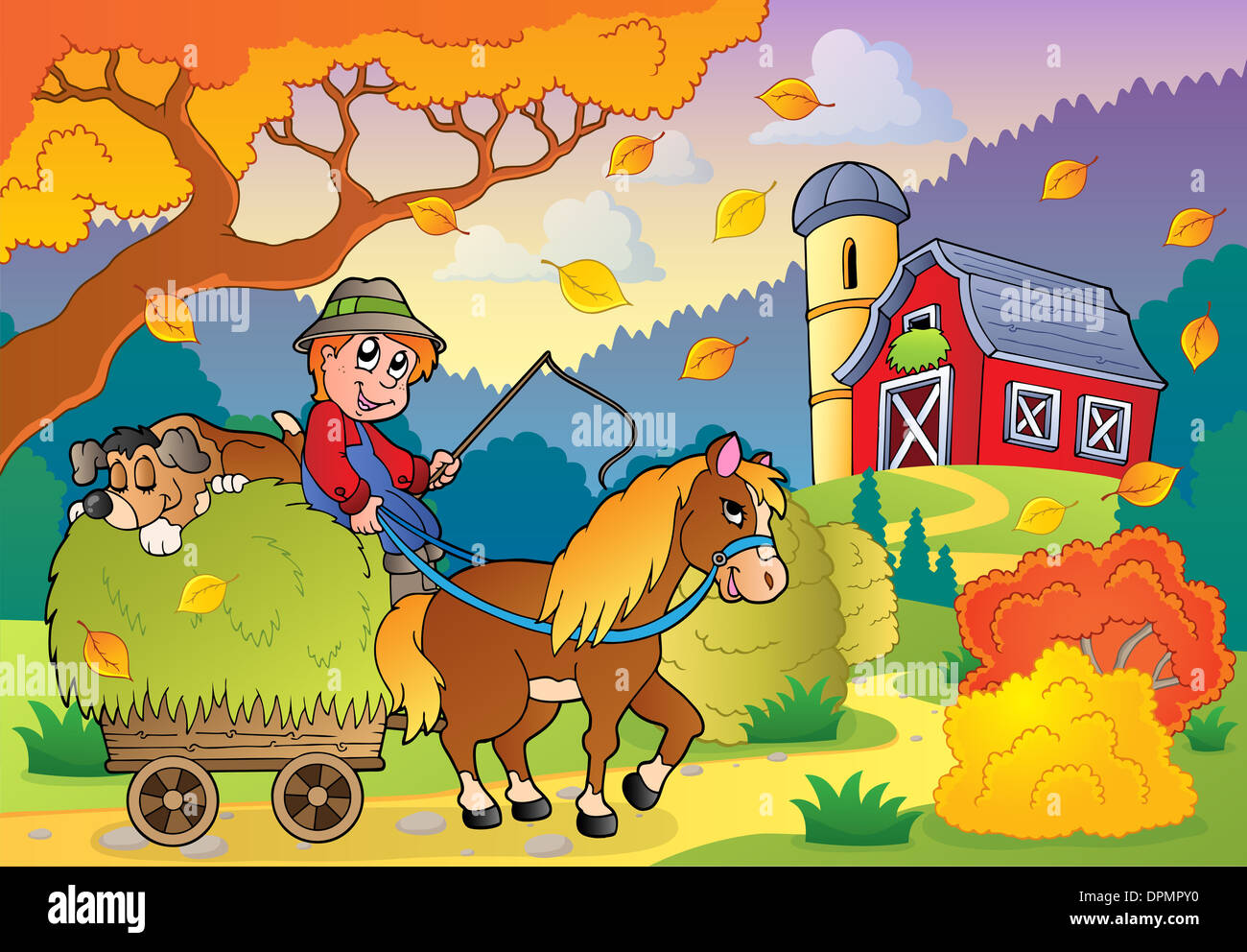 Autumn farm theme picture illustration hi-res stock photography and ...
