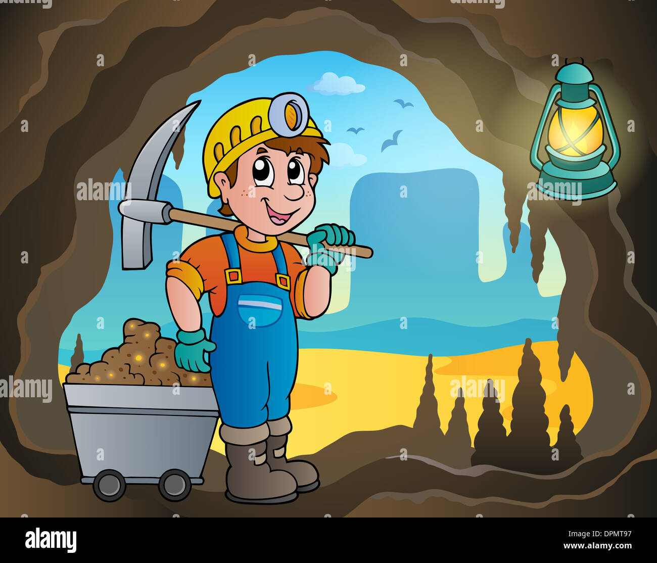 Mine theme image 4 - picture illustration Stock Photo - Alamy