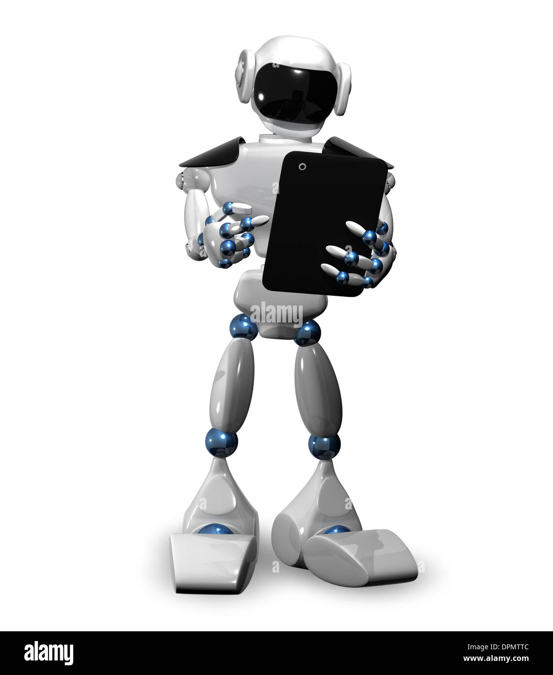 3d illustration of a robot with tablet Stock Photo - Alamy