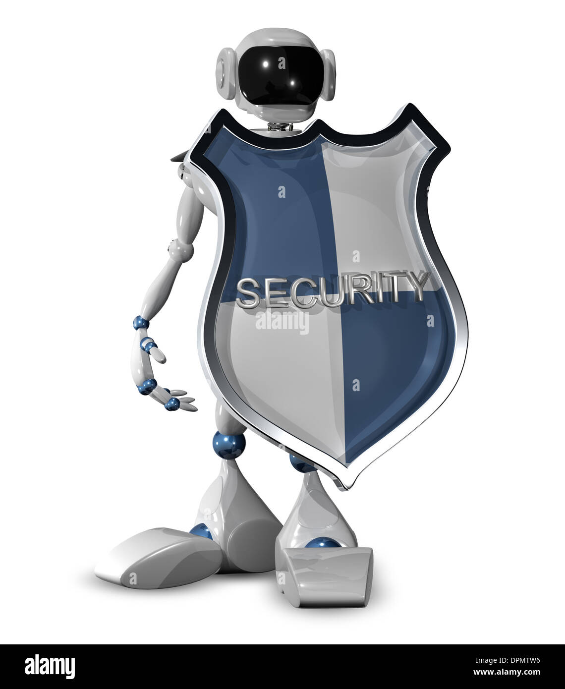 3d illustration of a robot with a shield Stock Photo - Alamy