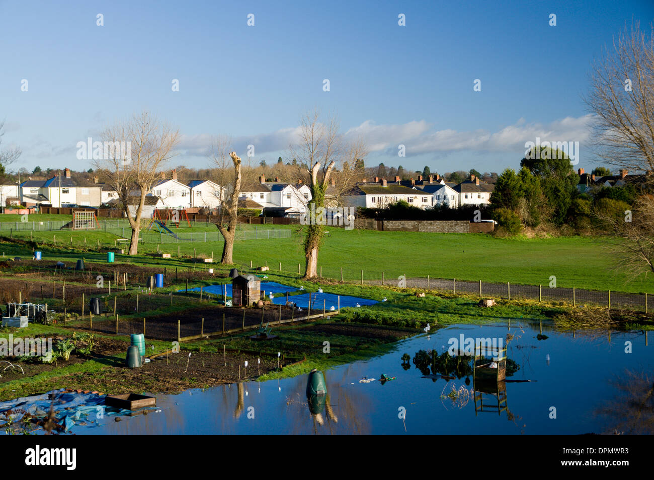 Flooded allotments garden gardening rogiet flood wales hi-res stock ...