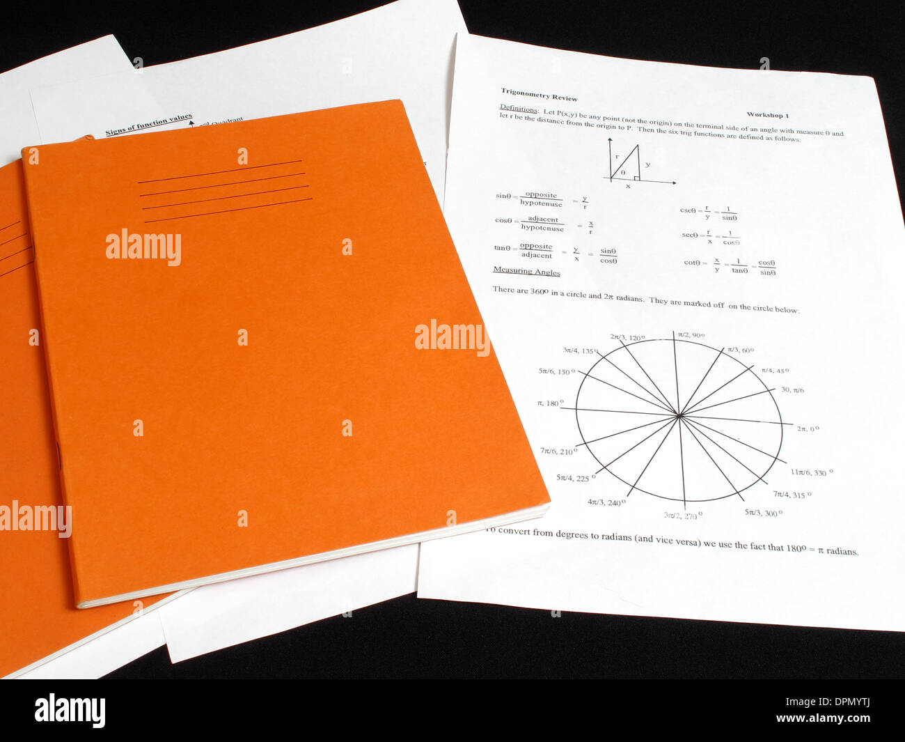 books, circles and formula to aid the learning process Stock Photo - Alamy