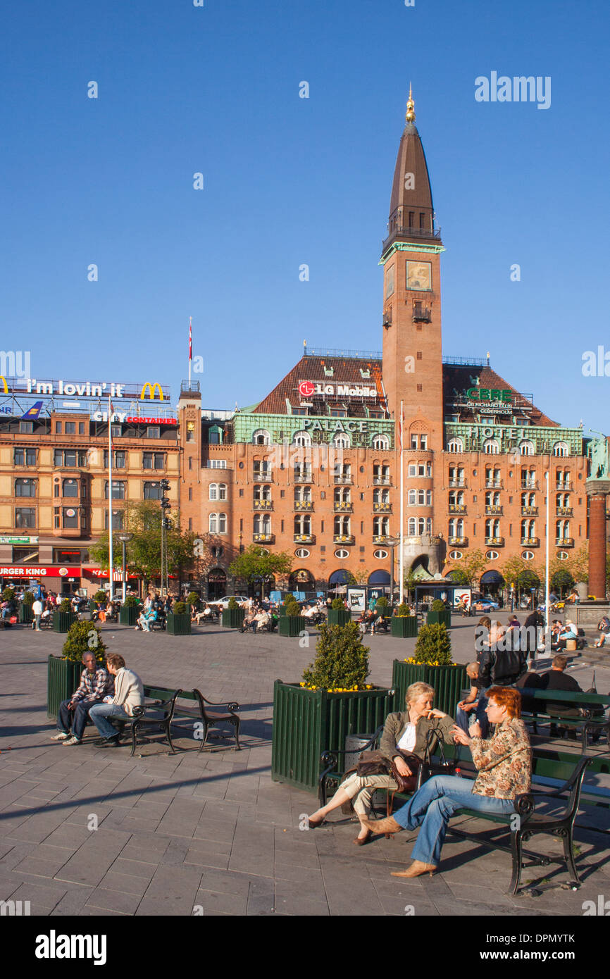 Art Nouveau Palace Hotel on Radhuspladsen, Copenhagen, Denmark Stock ...