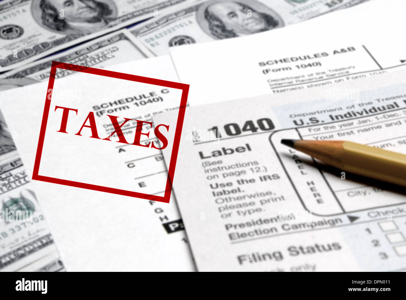 Income tax stamp hi-res stock photography and images - Alamy