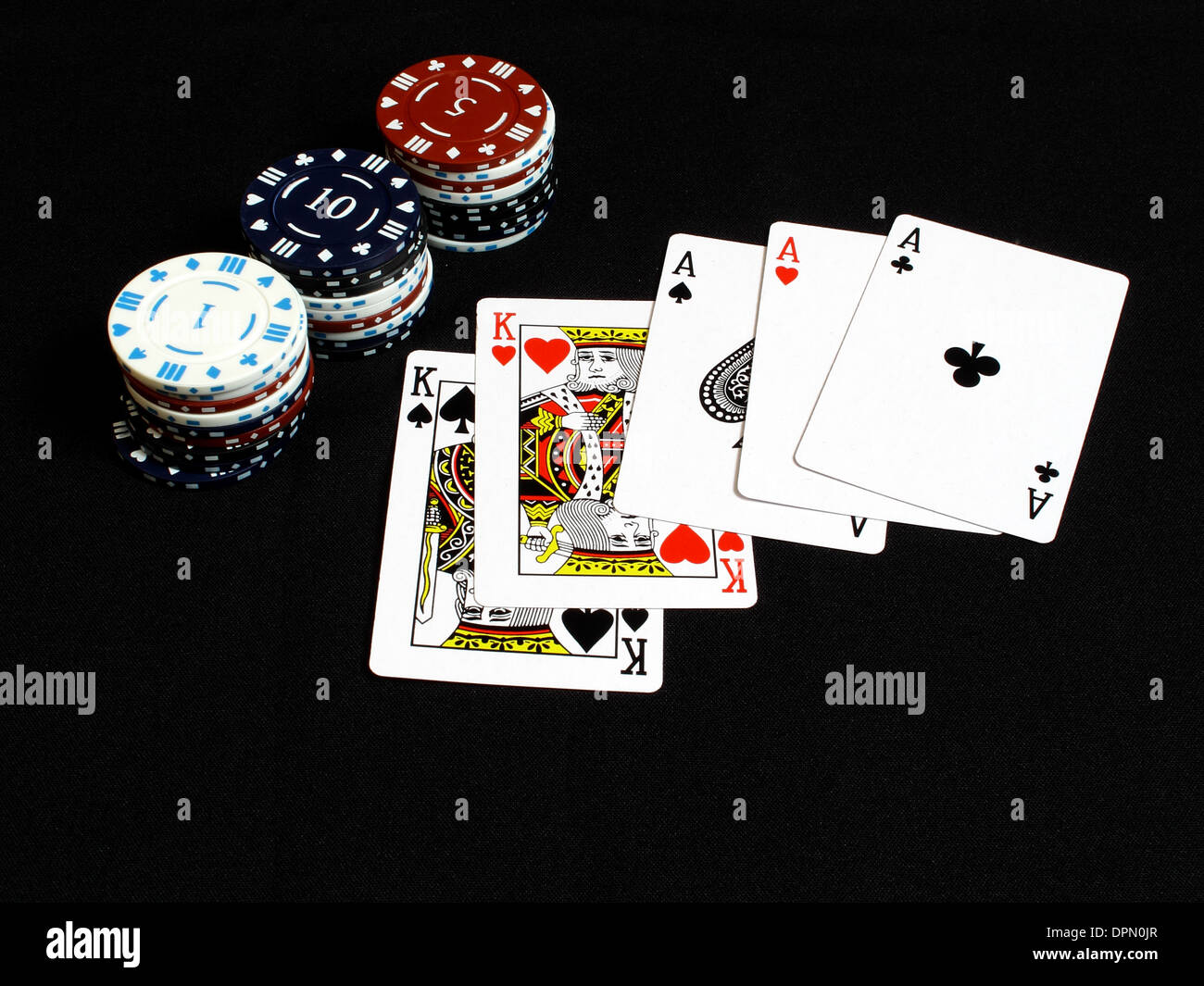 Hand poker full aces king hi-res stock photography and images - Alamy