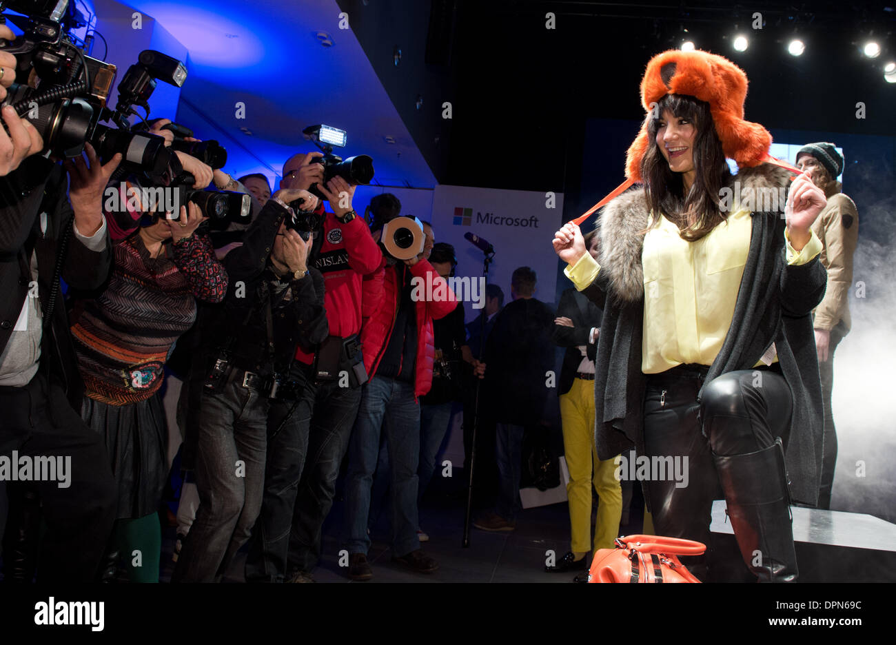 Berlin, Germany. 15th Jan, 2014. Models present creations by Canadian ...