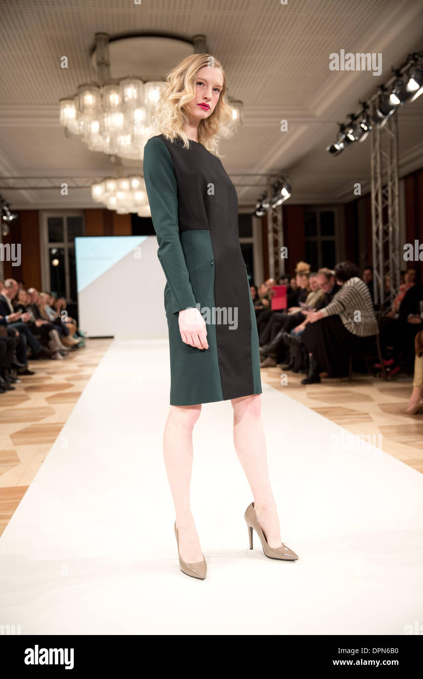 Berlin, Germany. 15th Jan, 2014. A model presents creations by fashion ...