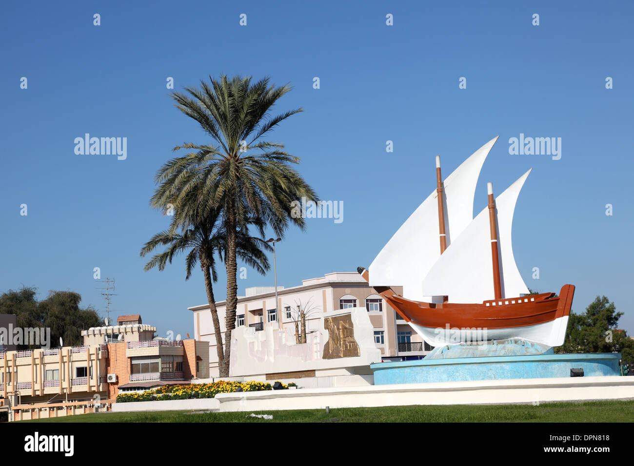Ship at the Kuwait roundabout in Sharjah, United Arab Emirates Stock ...