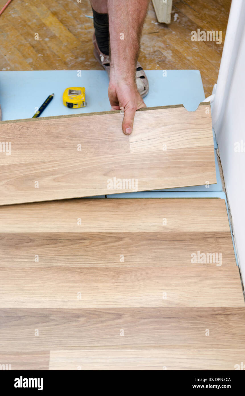 Home improvement, new floor installation Stock Photo - Alamy