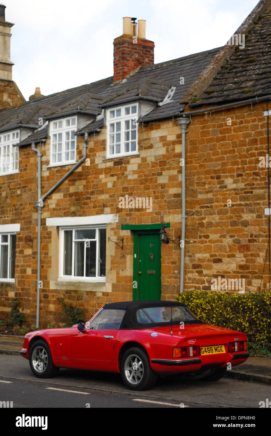 TVR classic sports car S2 model red convertible Stock Photo - Alamy