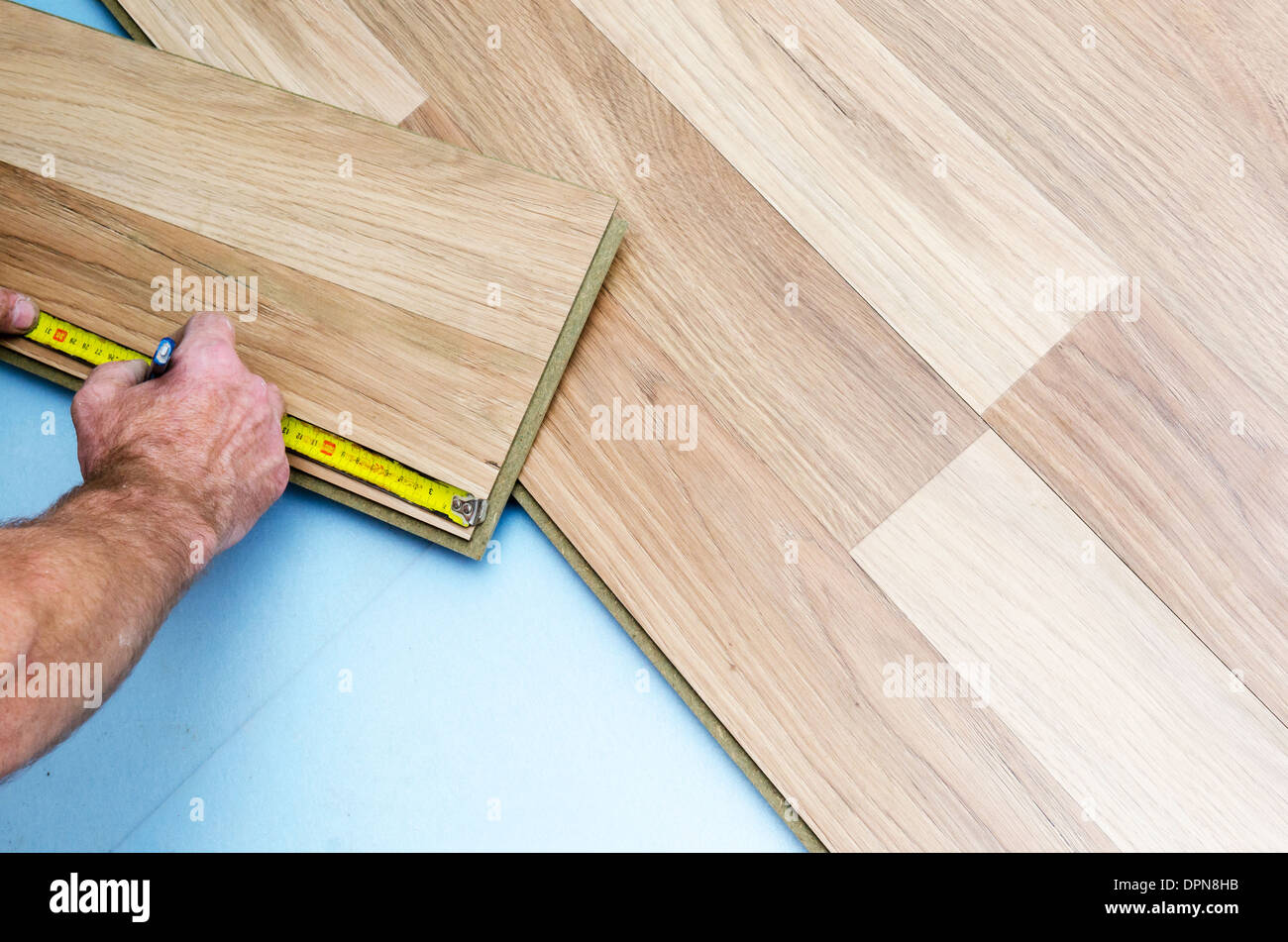 Home improvement, new floor installation Stock Photo - Alamy