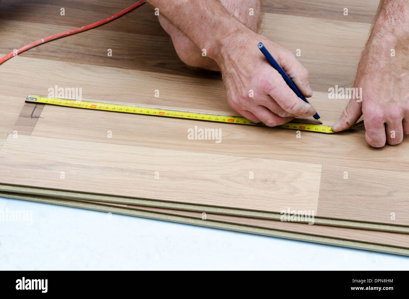 Home improvement, new floor installation Stock Photo - Alamy