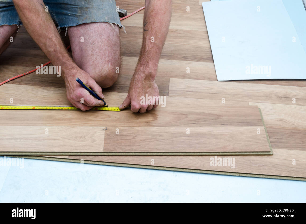Home improvement, new floor installation Stock Photo - Alamy