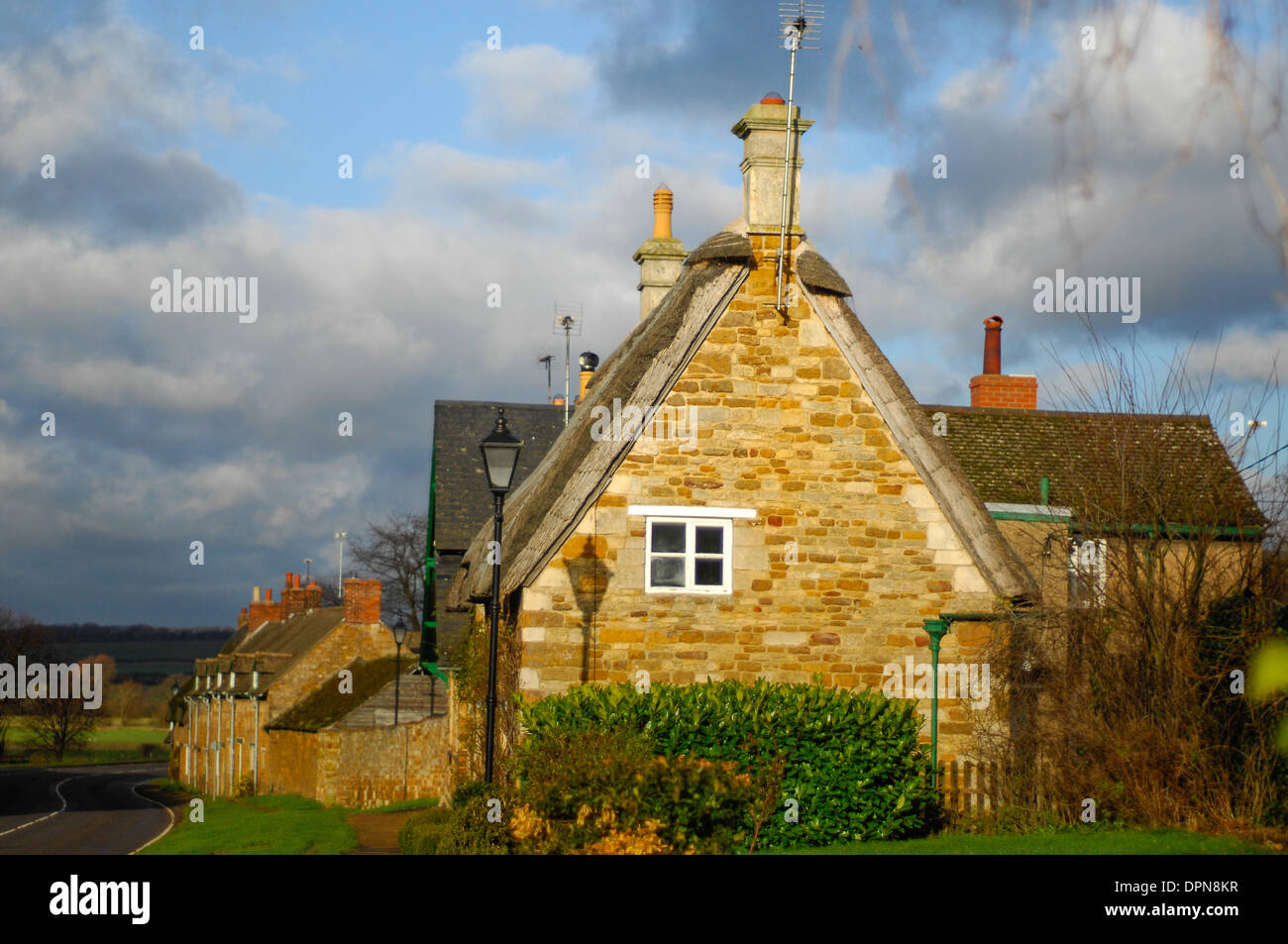 Gable end of countryside cottage in Rockingham Stock Photo - Alamy