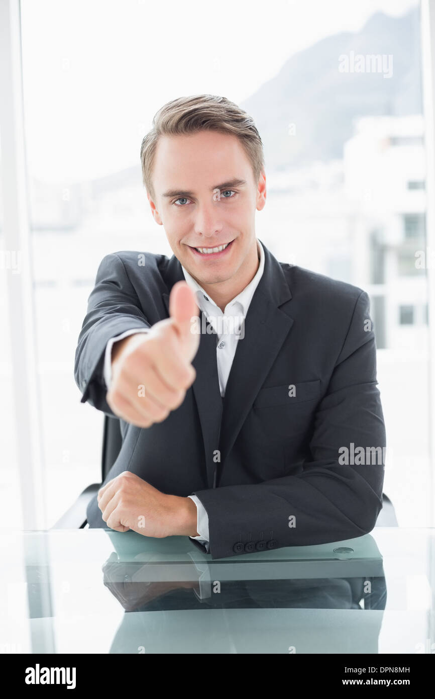 Thumbs up black businessman working hi-res stock photography and images ...