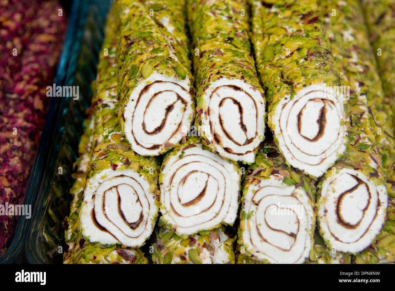 Asia, Turkey, Istanbul. Traditional Turkish delight, sweet specialty ...