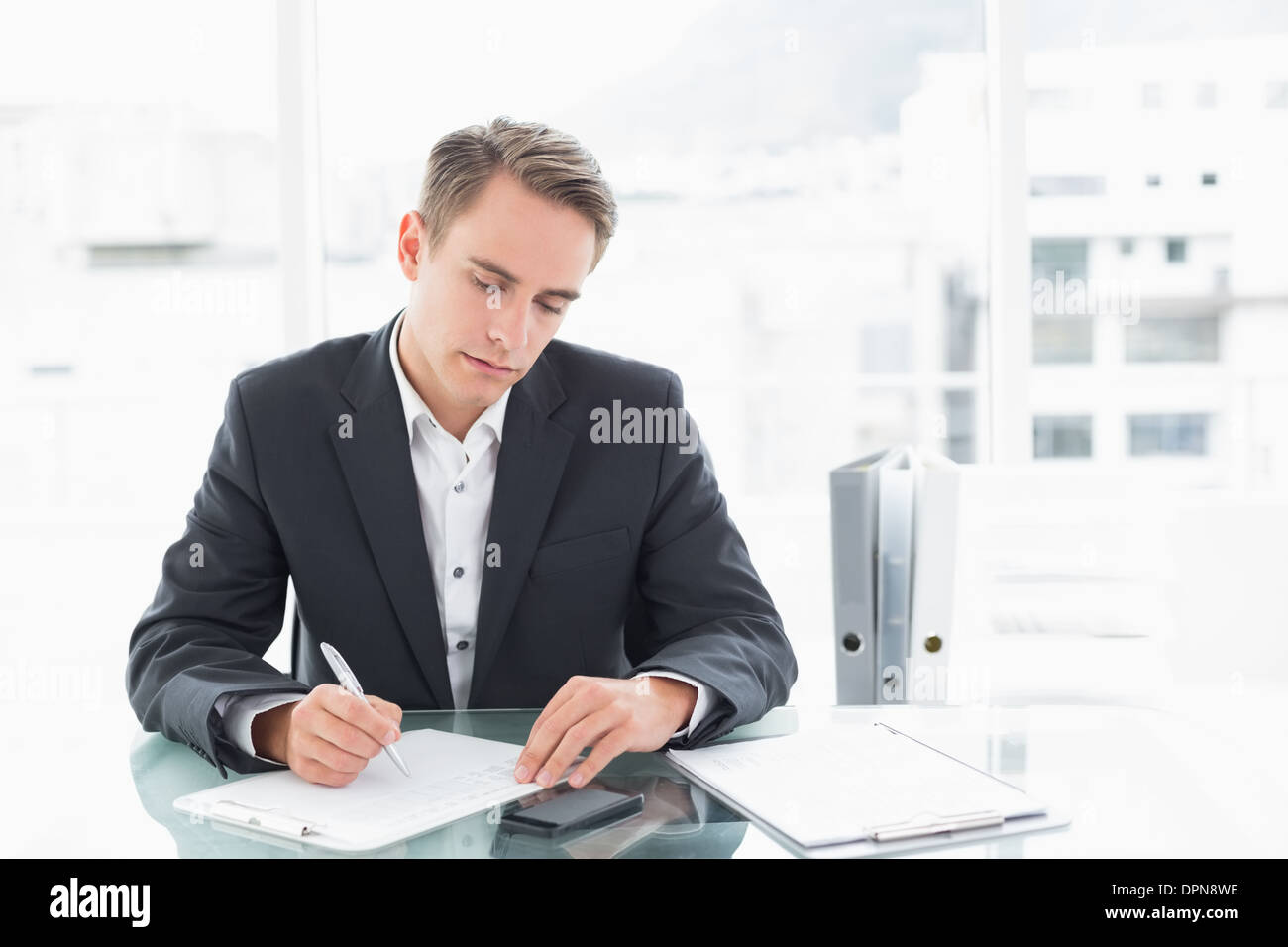 Documents office desk hi-res stock photography and images - Alamy