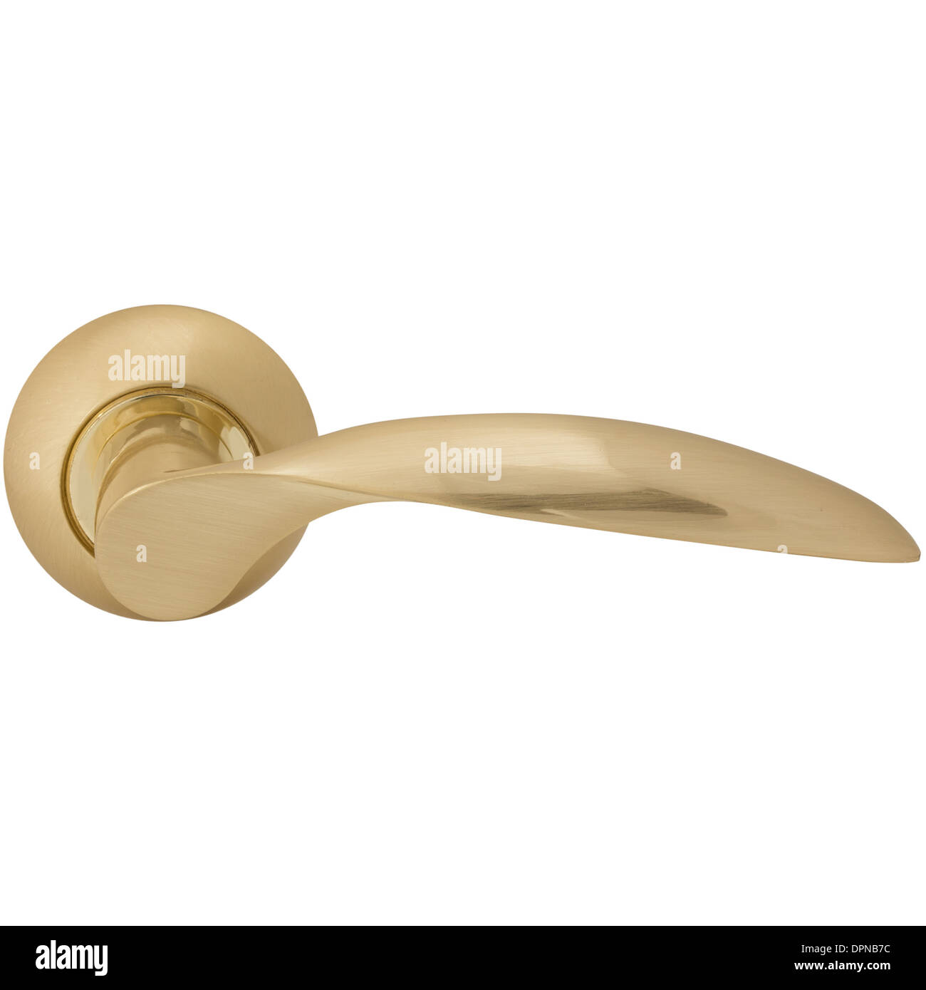Classic door handle side view isolated on white Stock Photo - Alamy