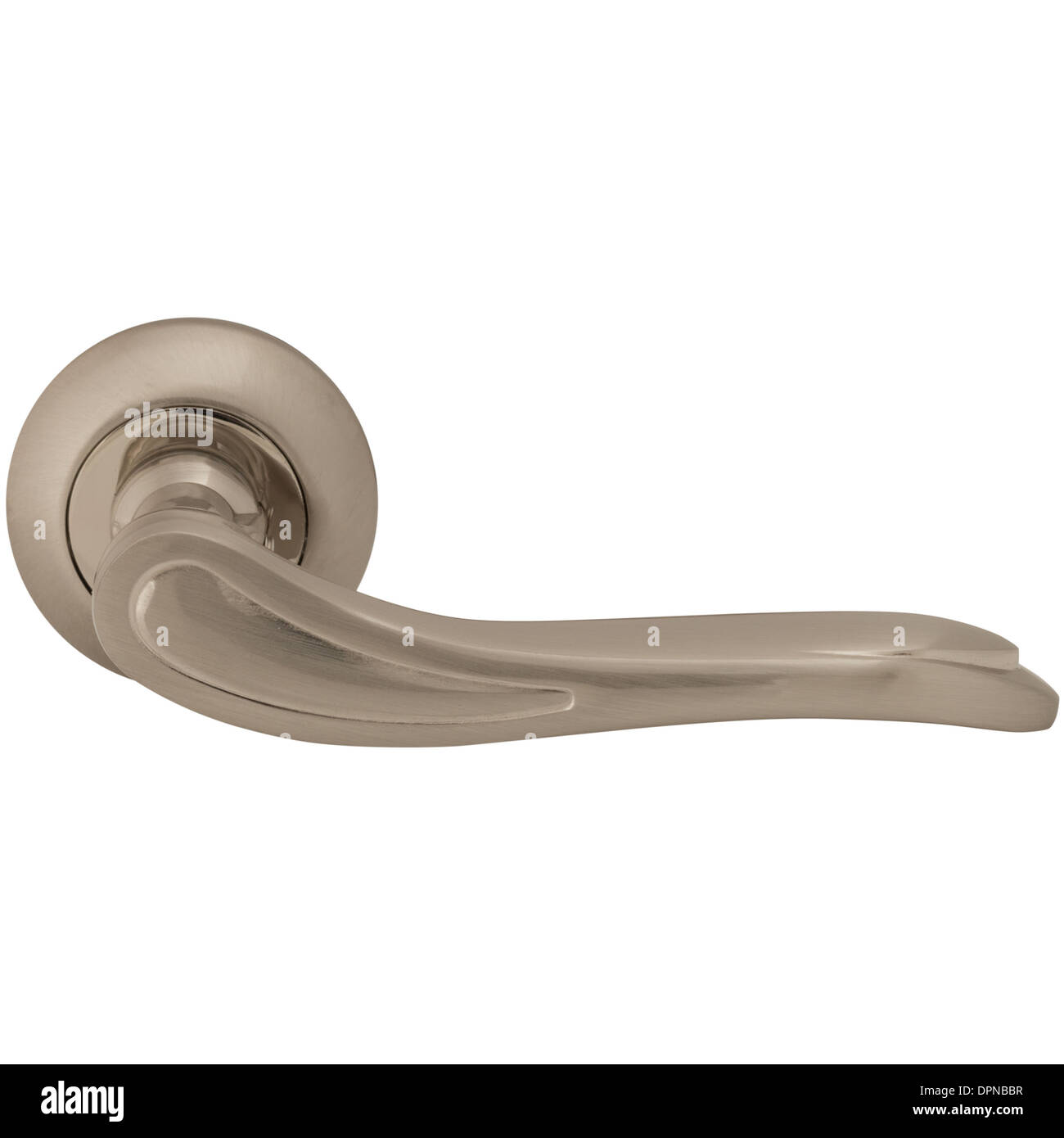 Classic door handle side view isolated on white Stock Photo - Alamy