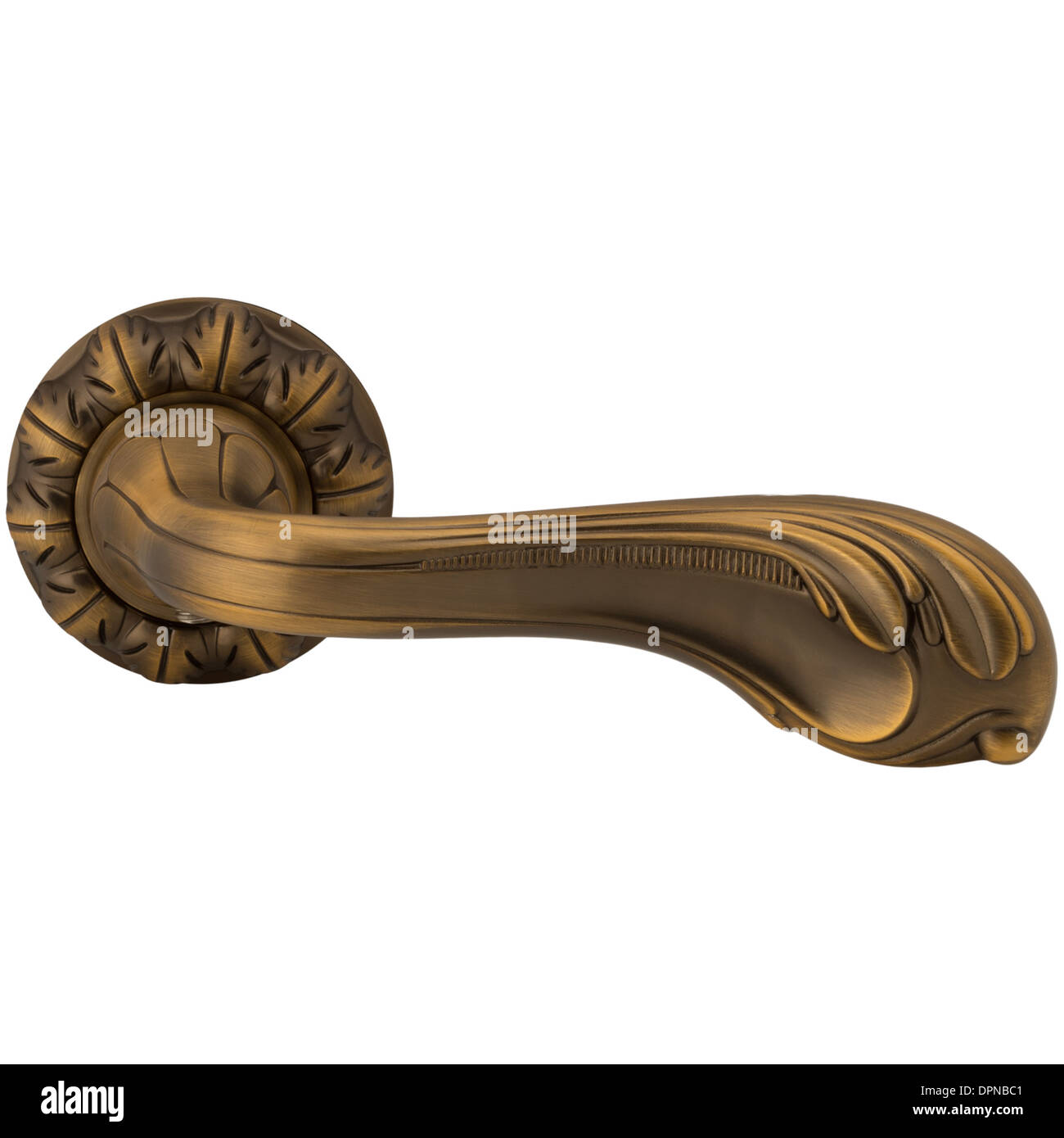 Classic door handle side view isolated on white Stock Photo - Alamy