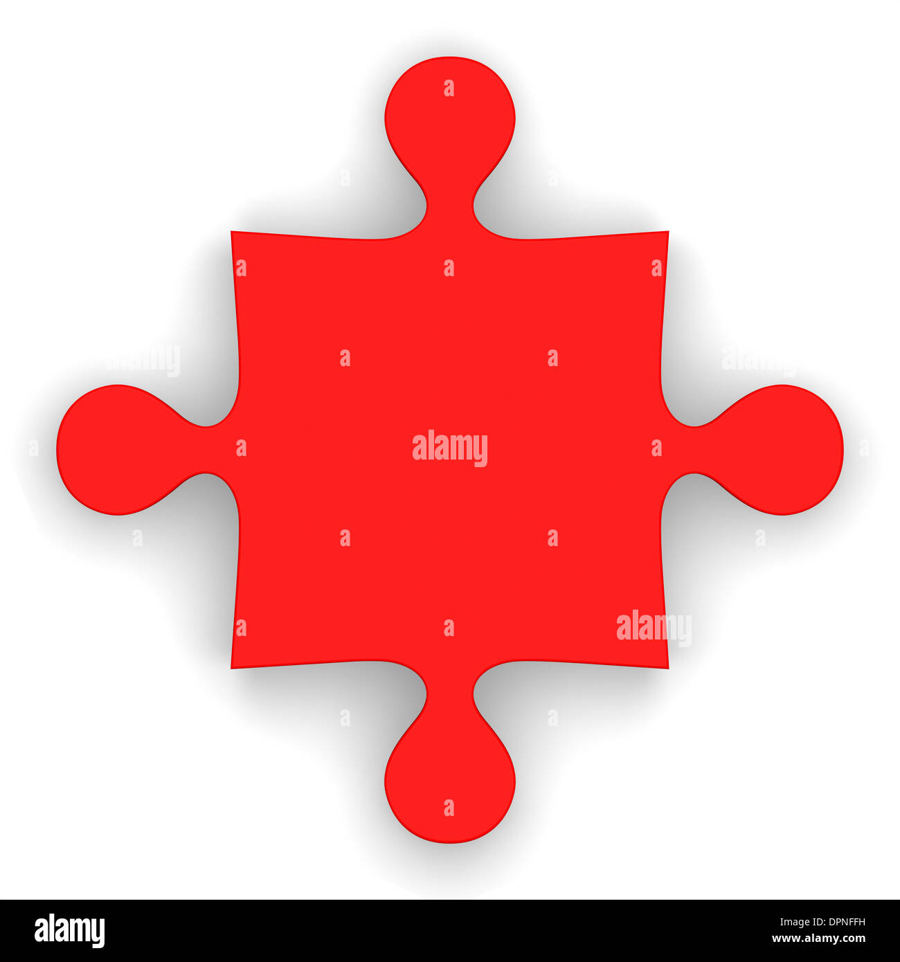 Red puzzle piece isolated on white background Stock Photo - Alamy
