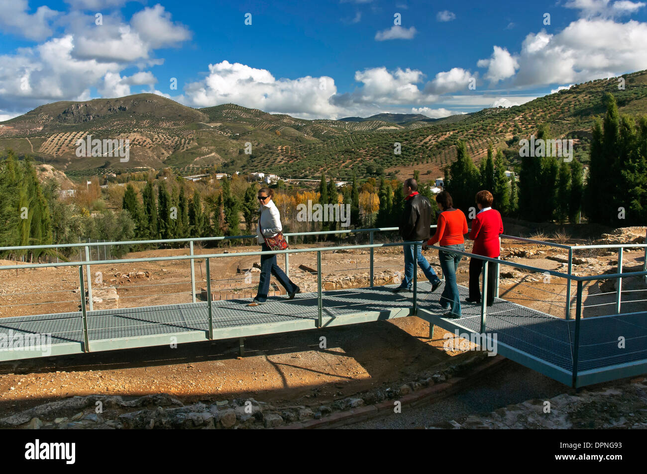 El Ruedo Roman villa and tourists, Almedinilla, Cordoba-province ...