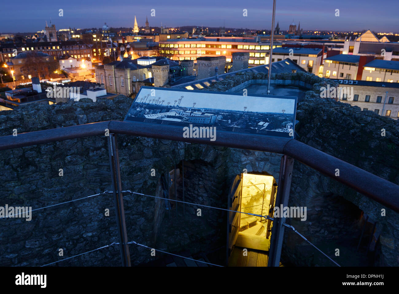 The view from the lookout deck at Oxford Castle Tower Stock Photo - Alamy