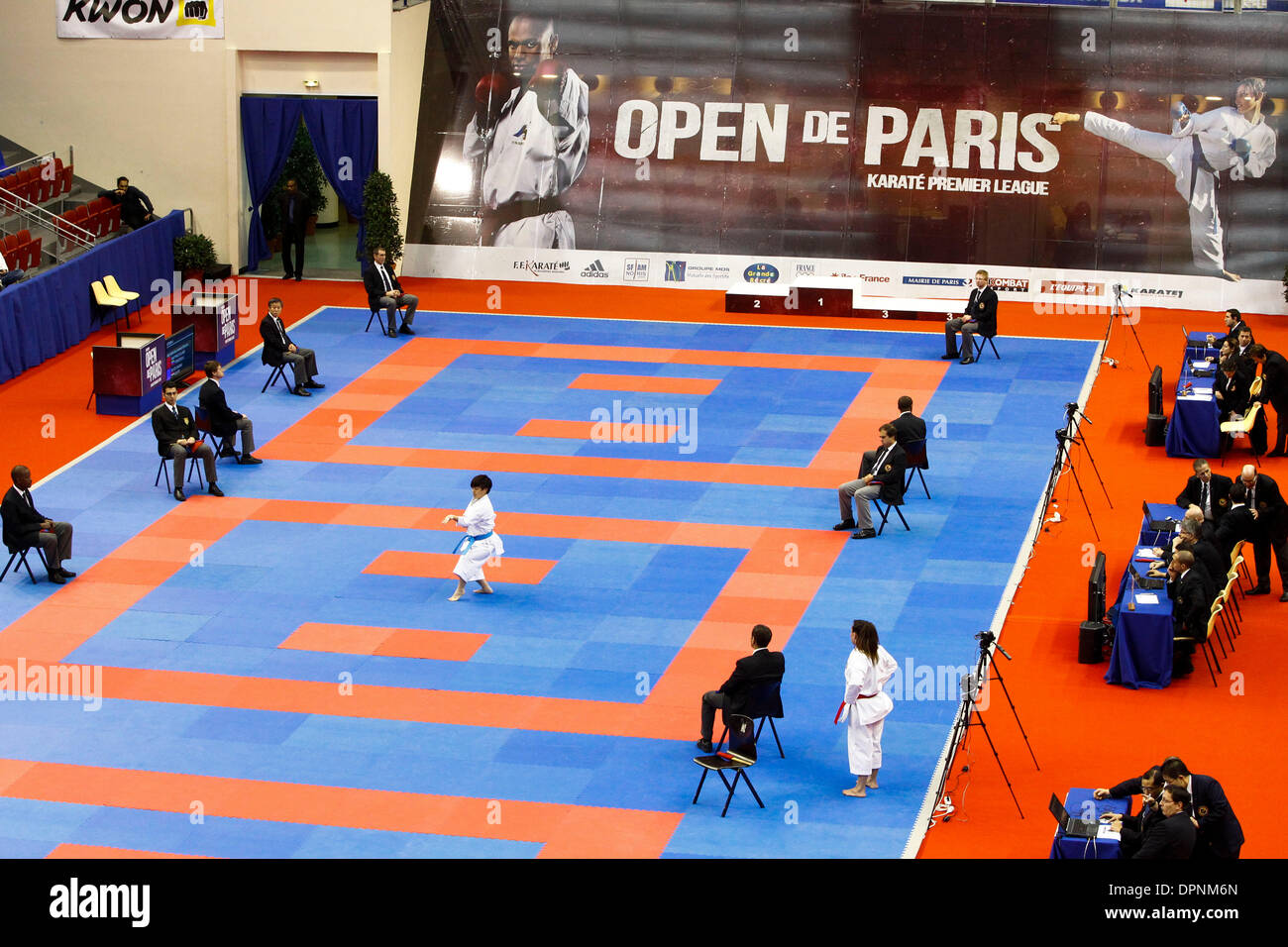 Paris, France. 10th Jan, 2014. Karate Open of paris. Kata Exhibition ...