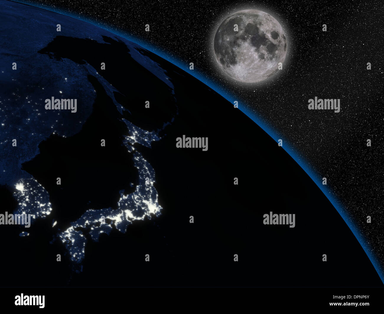 Earth from space night japan hi-res stock photography and images - Alamy