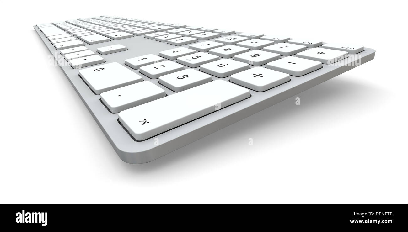 Close up of computer keyboard isolated on white background Stock Photo ...