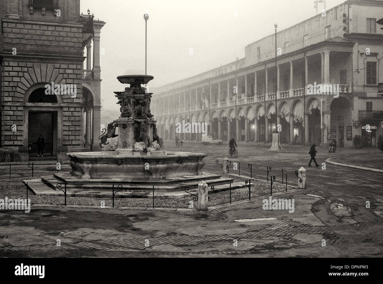 The ancient Roman Via Aemilia crosses the Piazza del Popolo in Faenza ...