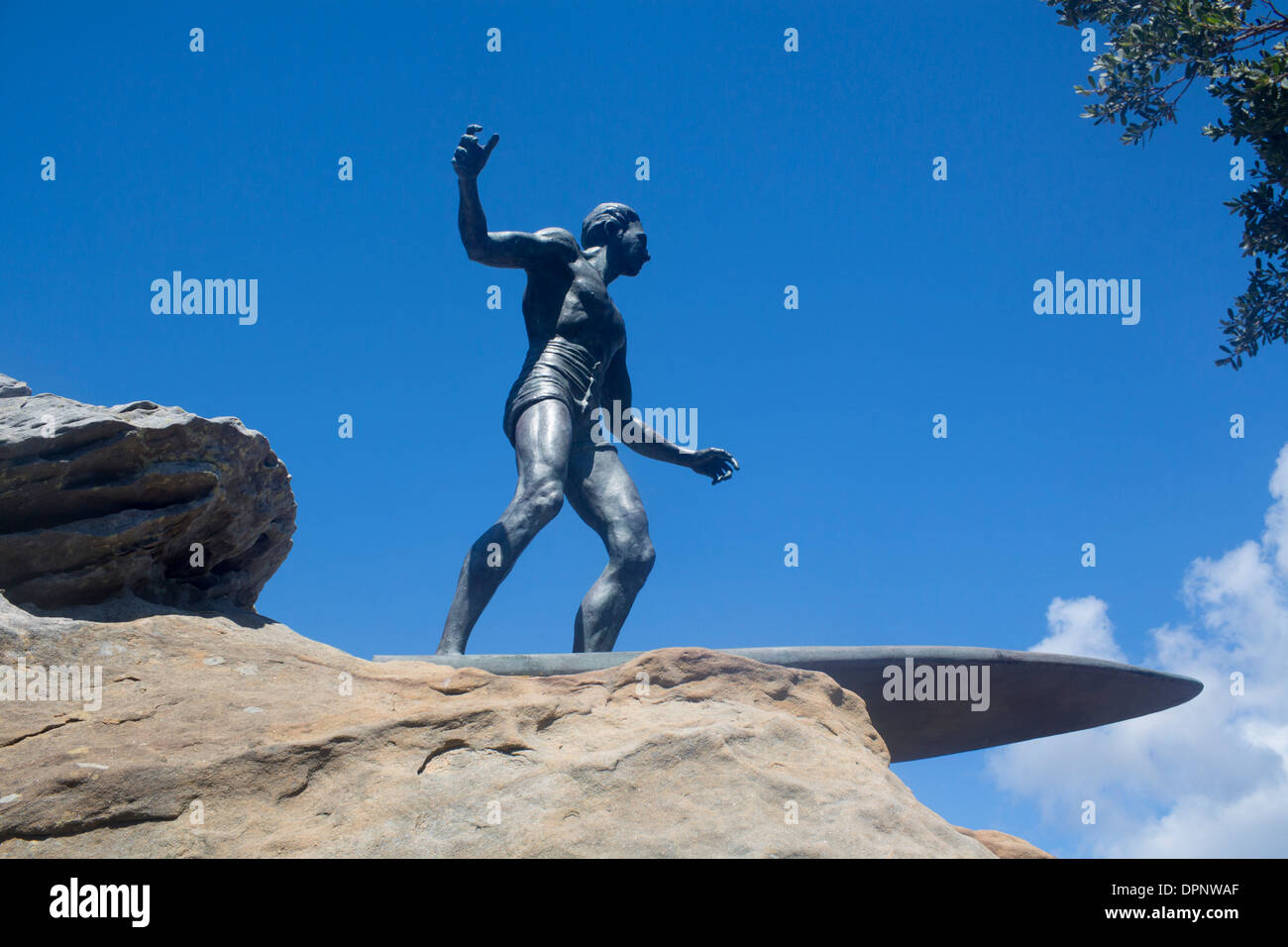Statue of surfer Duke Kahanamoku who is credited with introducing ...