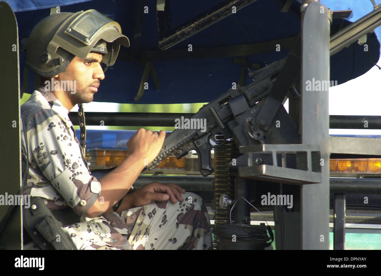 Saudi Army soldiers on duty with police stop searching cars looking for ...