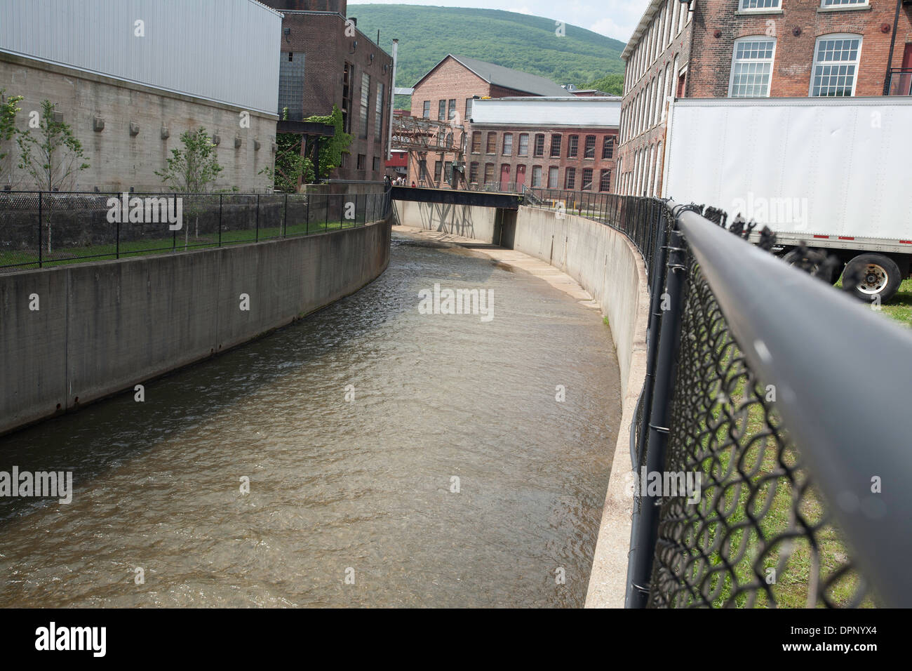 Flood chutes carry a branch of the Hoosic River through the ...