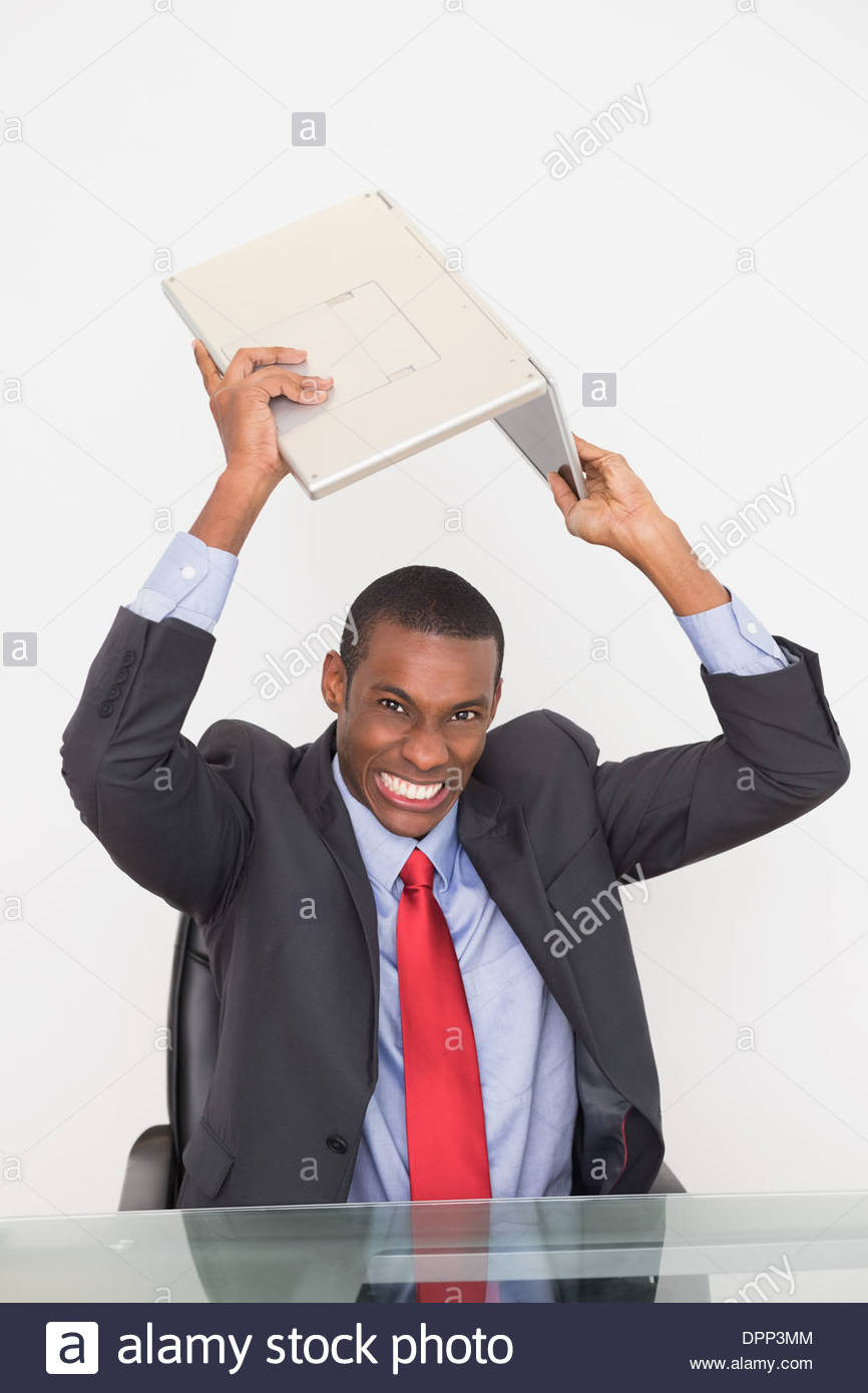 Man smashing computer hi-res stock photography and images - Alamy