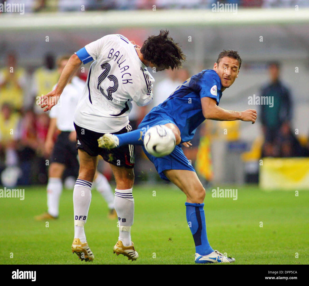 July 4, 2006 - DORTMUND, GERMANY - MICHAEL BALLACK & FRANCESCO TOTTI ...