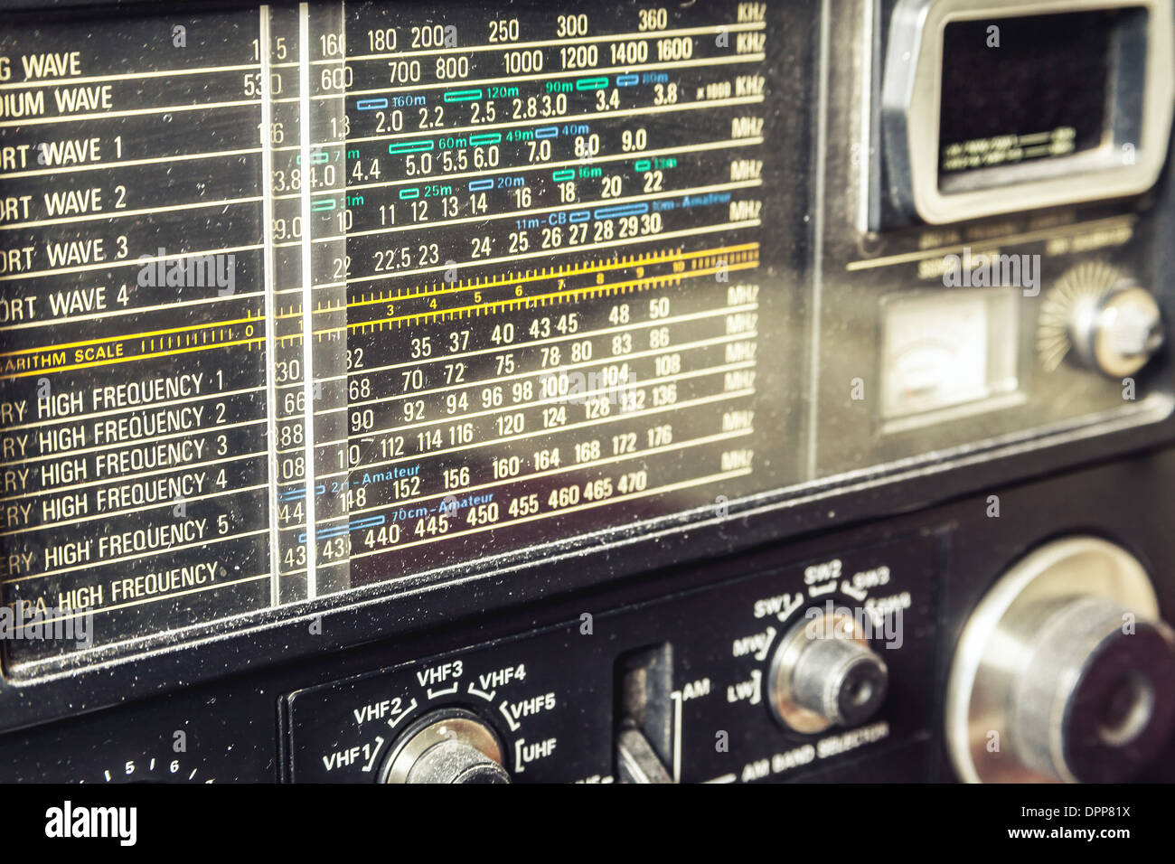 Details of an old am radio receiver Stock Photo - Alamy