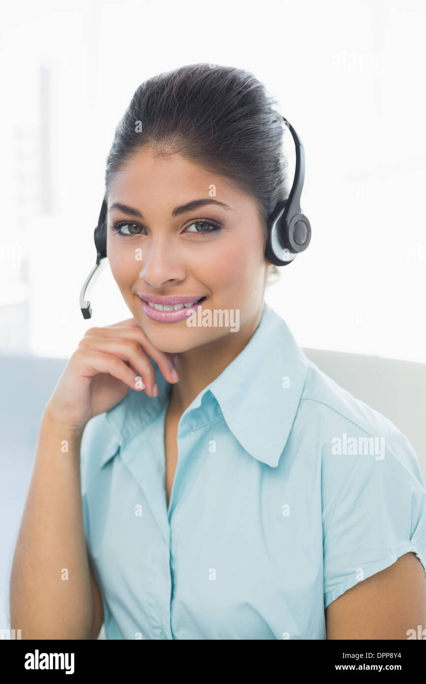 Close up woman headset hi-res stock photography and images - Alamy