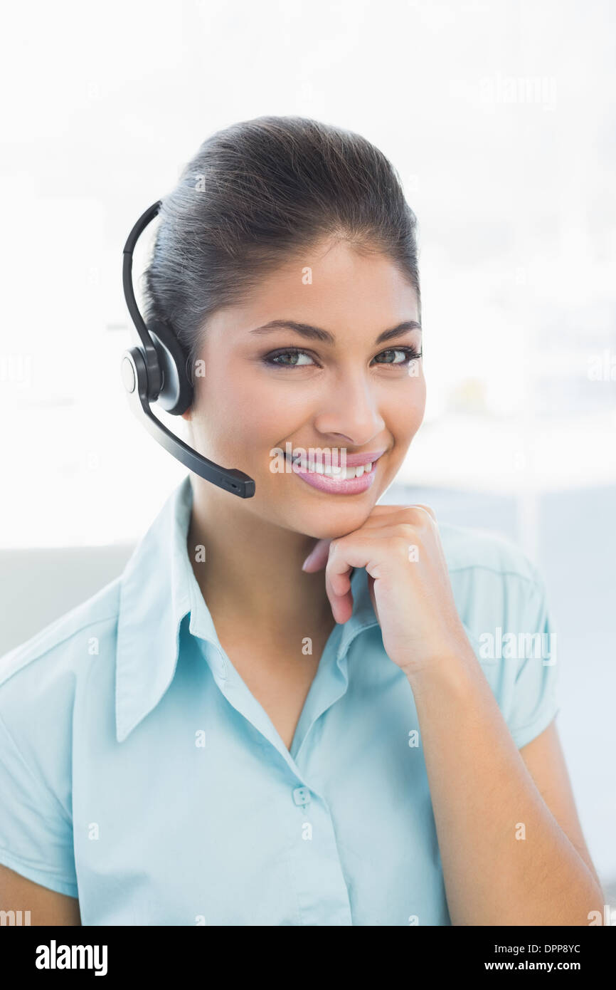 Close up woman headset hi-res stock photography and images - Alamy
