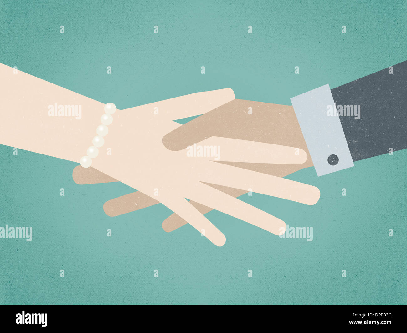 A handshake against green background Stock Photo - Alamy