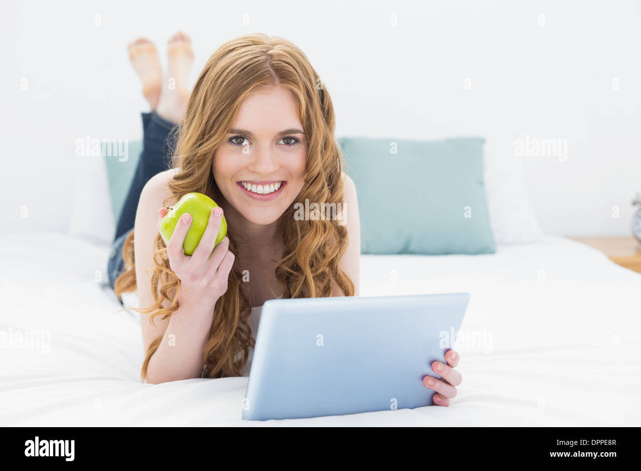 Beautiful woman apple using hi-res stock photography and images - Alamy