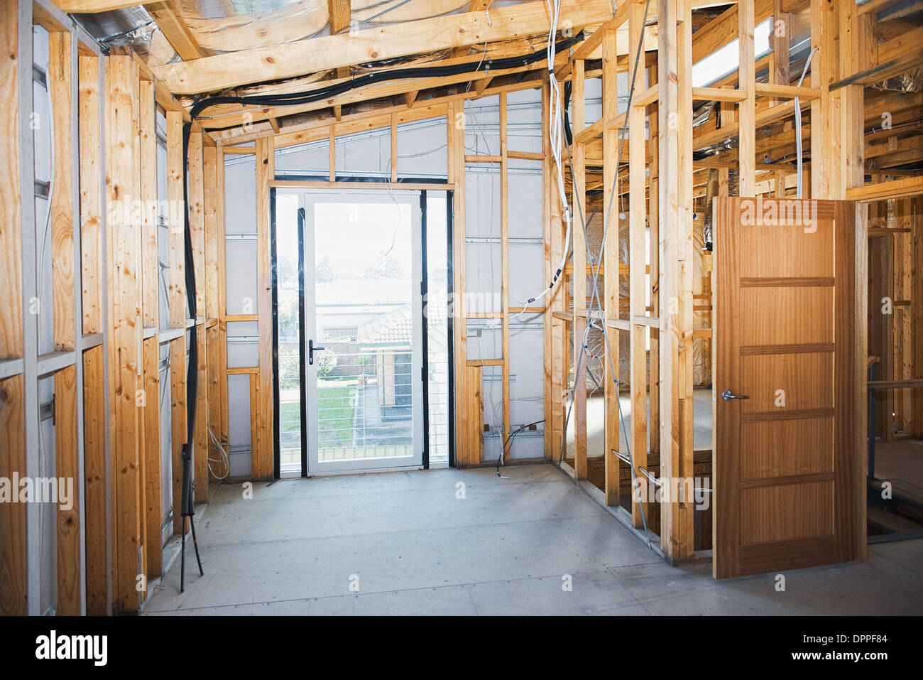 Interior view construction new residential home Stock Photo - Alamy