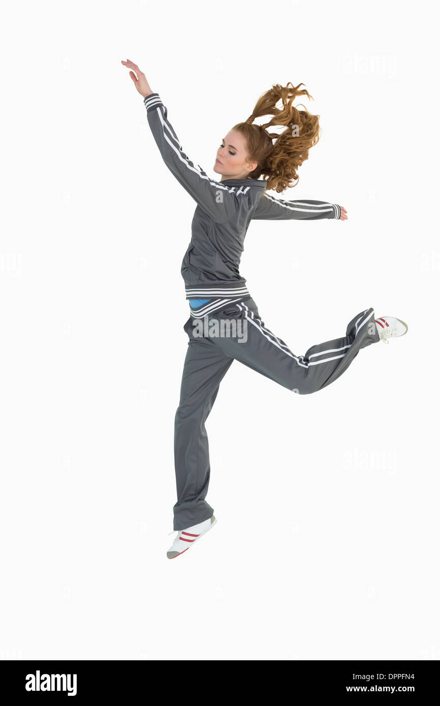 Side view sporty female Cut Out Stock Images & Pictures - Alamy